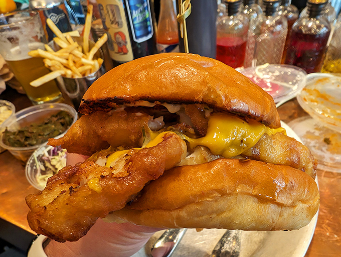 A sandwich that requires both hands and a strategy&mdash;the structural engineering alone deserves an award from MIT.