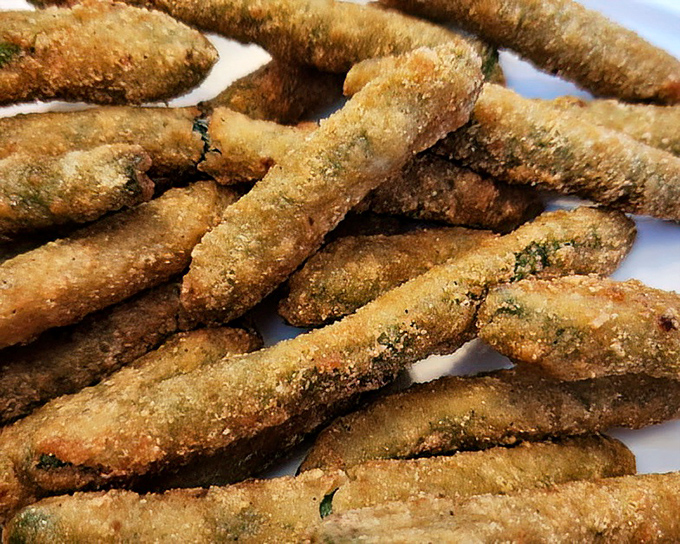 Fried green beans that make vegetables feel like an indulgence. Crispy, golden, and addictive&mdash;these aren't your grandmother's veggies (unless your grandmother was secretly a culinary genius).