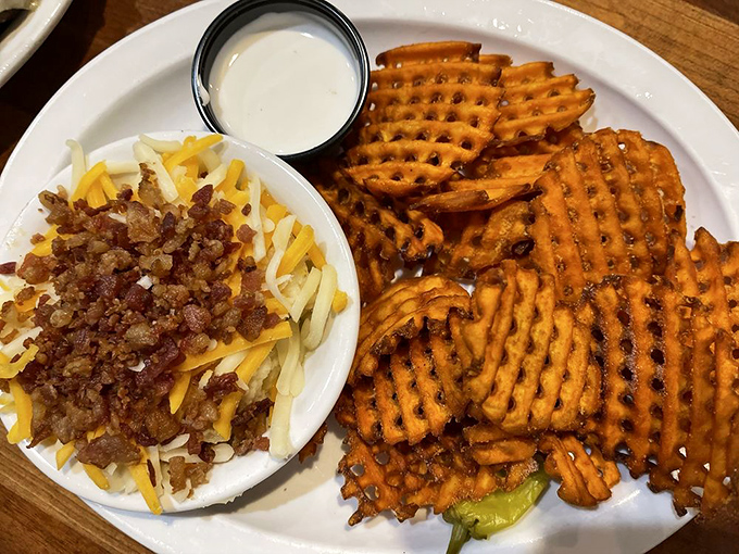Sweet potato fries with that perfect crisp-outside, soft-inside magic that potato scientists have been chasing for centuries.