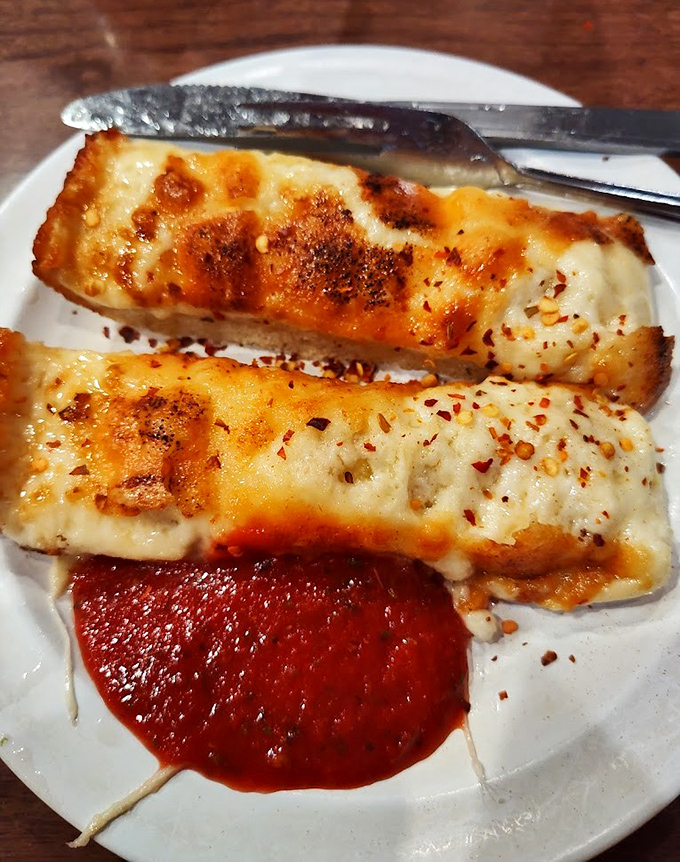 Garlic bread that doesn't whisper its presence&mdash;it announces itself to your taste buds like a brass band on parade day.