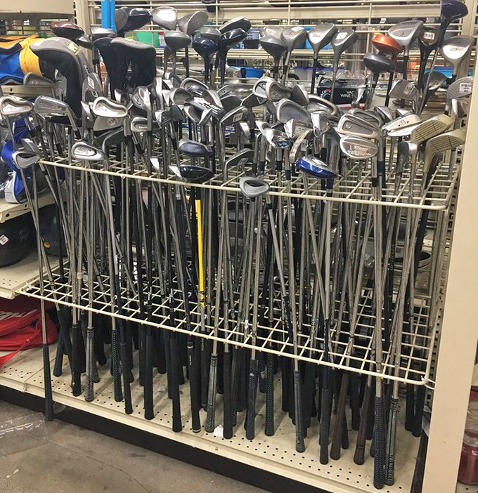 Golf club heaven for duffers and dreamers alike. Someone else's abandoned hobby could become your new weekend passion.