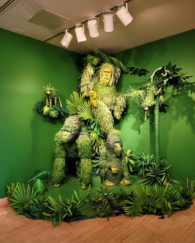 These aren't your average jungle inhabitants. The leafy green gorilla family looks ready to discuss environmental policy or perhaps the merits of vegetarianism.