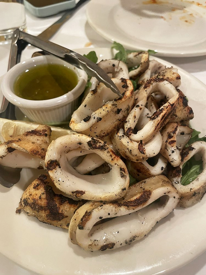 Grilled calamari that respects the squid enough not to hide it under breading. A squeeze of lemon, herbs, olive oil &ndash; sometimes simplicity is the ultimate sophistication.