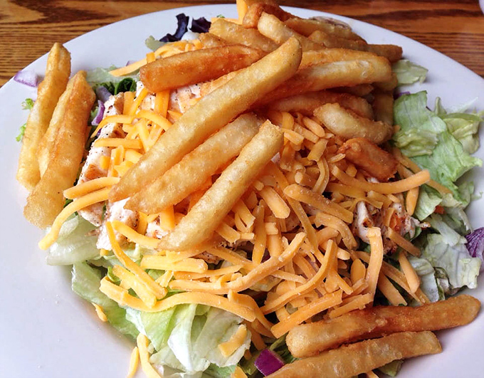 The classic American salad—where french fries are considered a vegetable and cheese is mandatory. Pennsylvania gets it.