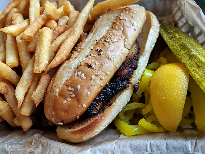 The blackened grouper sandwich &ndash; where Florida's favorite fish meets the perfect bun. A portable feast that demands both hands.