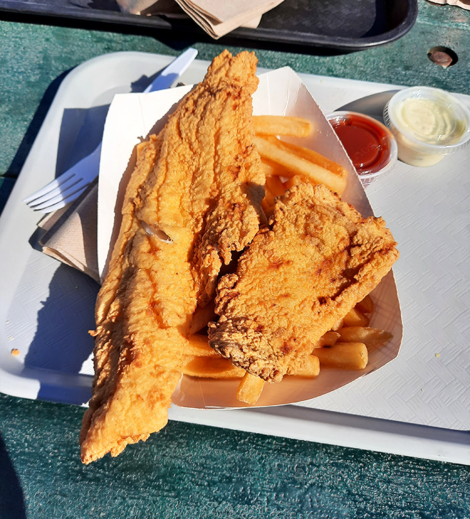 Fried haddock so perfectly golden it deserves its own trophy. The fish that launched a thousand return trips.