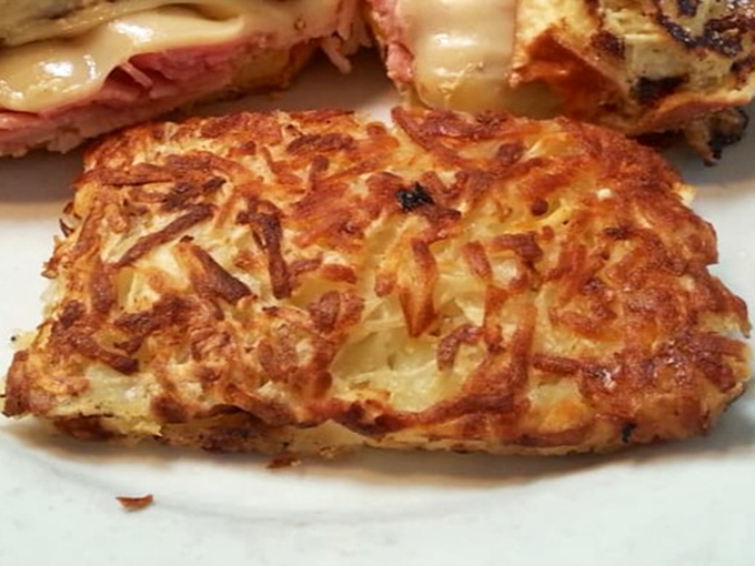 Hash browns achieving that mythical balance&mdash;golden crispy exterior, tender inside&mdash;that lesser potatoes only dream about. Potato perfection exists.