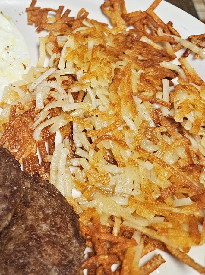 These aren't just hash browns&mdash;they're a crispy, golden tapestry of potato artistry that makes you wonder why anyone bothers with fancy breakfast sides.