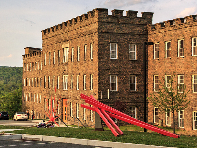 The majestic Hawley Silk Mill stands as a testament to industrial history reimagined. Those bluestone walls have seen more transformations than a Broadway quick-change artist.