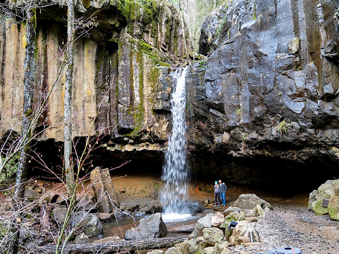 Hedge Creek Falls offers that rare opportunity to walk behind a waterfall without having to sign up for a reality TV survival show.