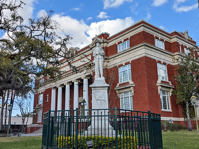 The historic Hernando County Courthouse commands respect with its stately columns and red brick dignity &ndash; architecture that doesn't whisper, it announces.