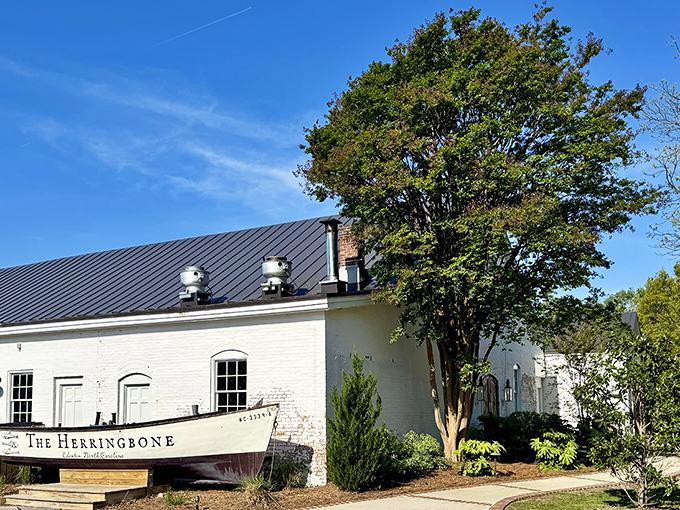 The Herringbone's weathered boat out front isn't false advertising&mdash;it's a promise that seafood doesn't get fresher than this corner of North Carolina.