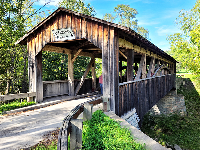 Knapp's Covered Bridge stands as a wooden time machine to an era when craftsmanship mattered more than convenience.