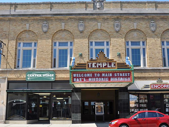 The Temple Theatre's marquee glows with hometown pride, a cultural beacon that's been bringing entertainment to Viroqua since the days when movies were silent.