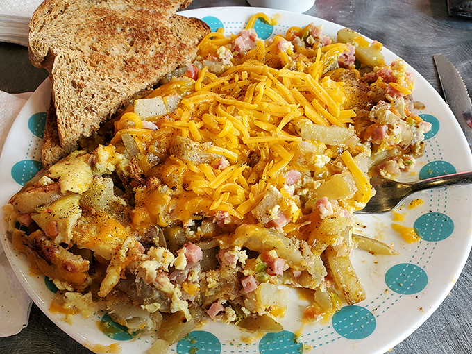 This isn't just breakfast&mdash;it's an architectural marvel of potatoes, eggs, ham, and cheese that would make Frank Lloyd Wright put down his blueprints and pick up a fork.