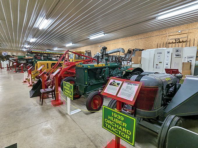At the Huber Machinery Museum, vintage tractors tell the story of America's agricultural evolution &ndash; mechanical time machines in brilliant green and red.