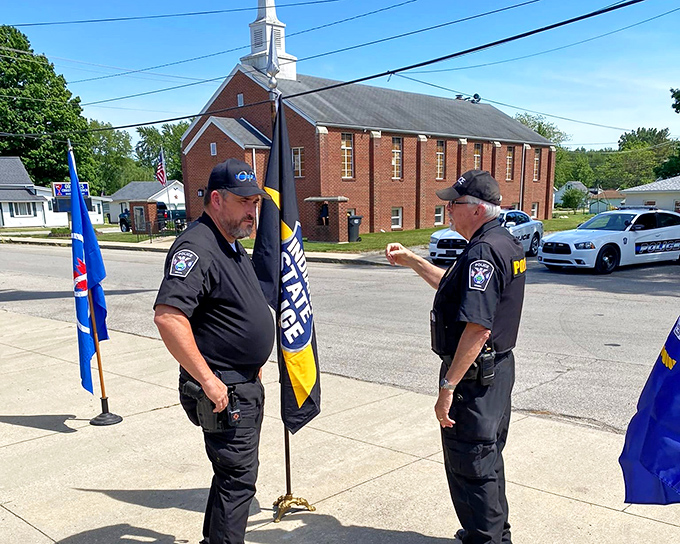 Even law enforcement maintains that small-town friendliness, where officers are neighbors first and peacekeepers second.