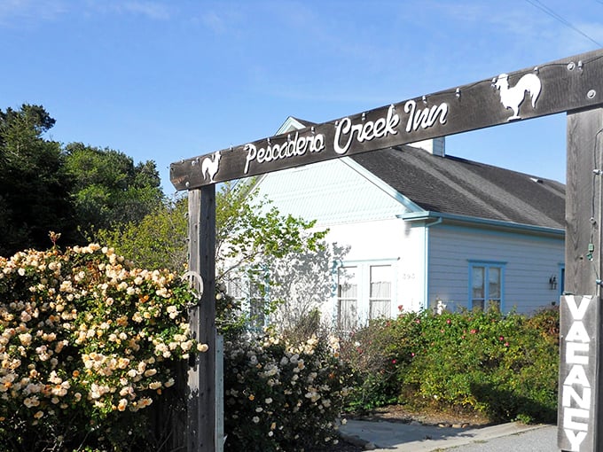The Pescadero Creek Inn welcomes weary travelers with Victorian charm and garden-framed tranquility. After a day of coastal wandering, this blue haven promises sweet dreams.