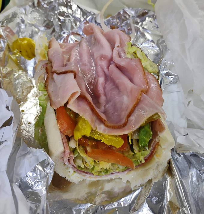 The Italian hoagie &ndash; where cold cuts have their finest moment, stacked with the architectural precision of someone who truly understands sandwich engineering.
