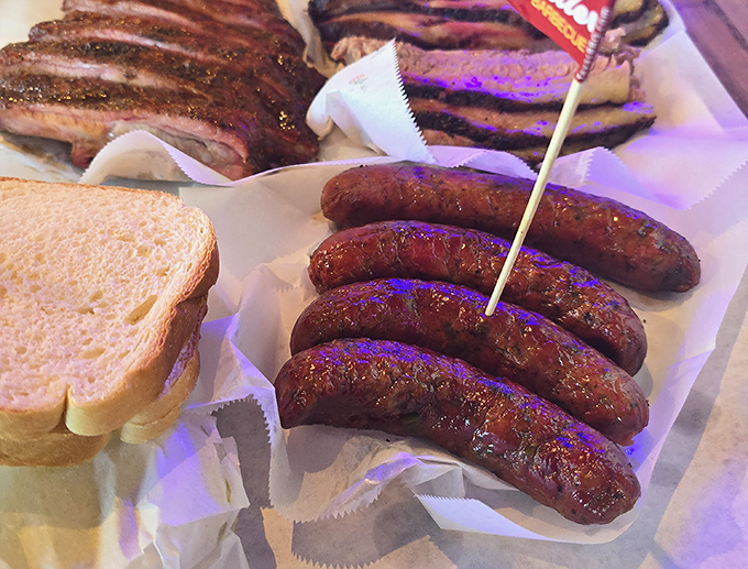 These jalape&ntilde;o sausages snap with such satisfying authority that somewhere, a German butcher is nodding in approval. Juicy, smoky links of pure Texas tradition.