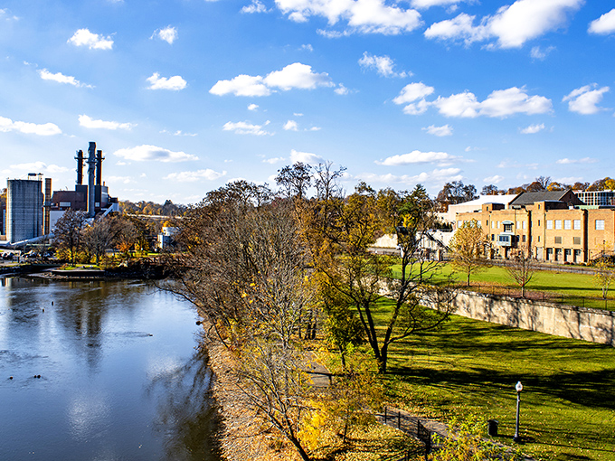 Riverside tranquility just steps from downtown, where nature and urban convenience shake hands without signing a prenup.
