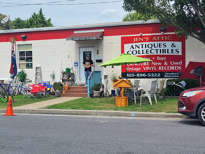 Jen's Attic offers treasure hunting without the metal detector—vintage vinyl, antiques, and collectibles that spark conversations about "the good old days."