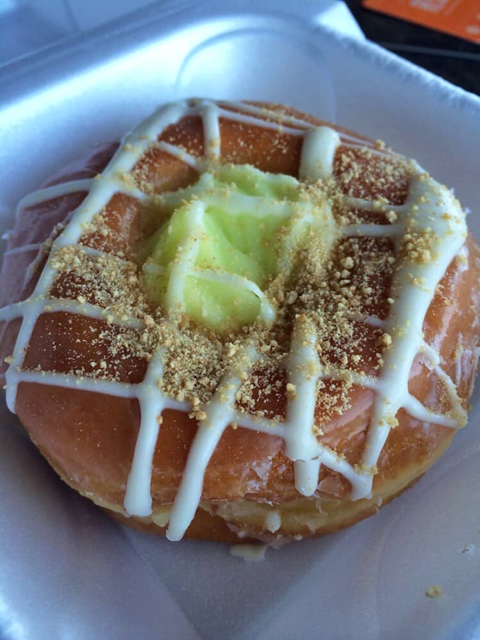 Key lime pie transformed into donut form, complete with graham cracker crumbs and that signature Florida citrus zing.