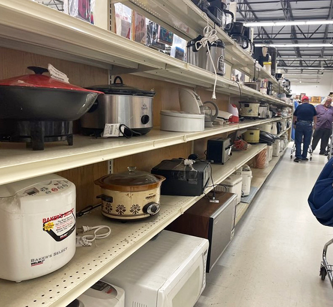 Slow cookers and rice makers stand at attention&mdash;kitchen veterans ready for reassignment to new countertops and cooking adventures.