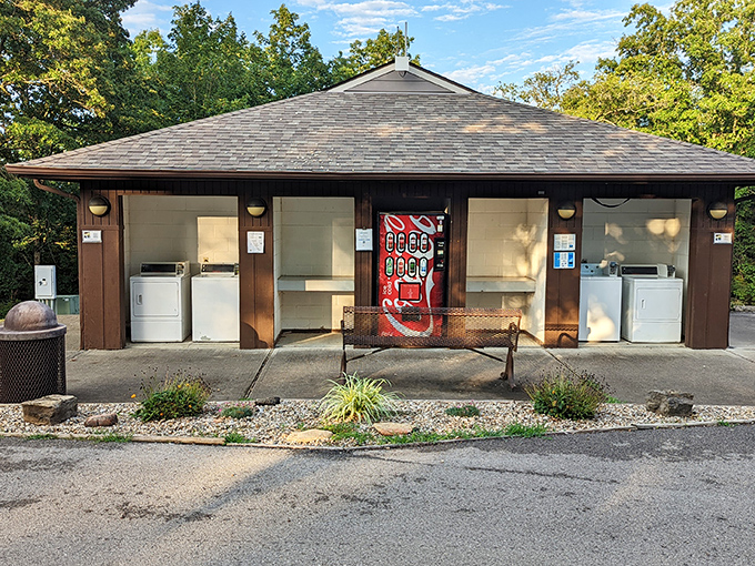 Laundry facilities that remind you camping doesn't have to mean smelling like a campfire for the entire week &ndash; civilization meets wilderness.