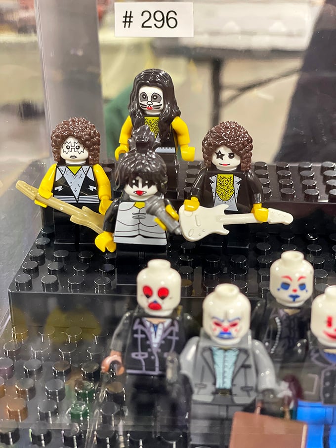 These aren't your kid's building blocks! Custom LEGO figurines of rock legends stand ready to join your collection or start a tiny plastic concert on your shelf.