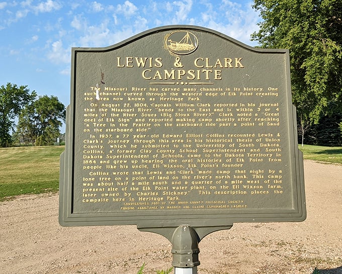 History you can touch. This Lewis and Clark marker reminds us that before GPS, exploration required courage, canoes, and questionable maps.