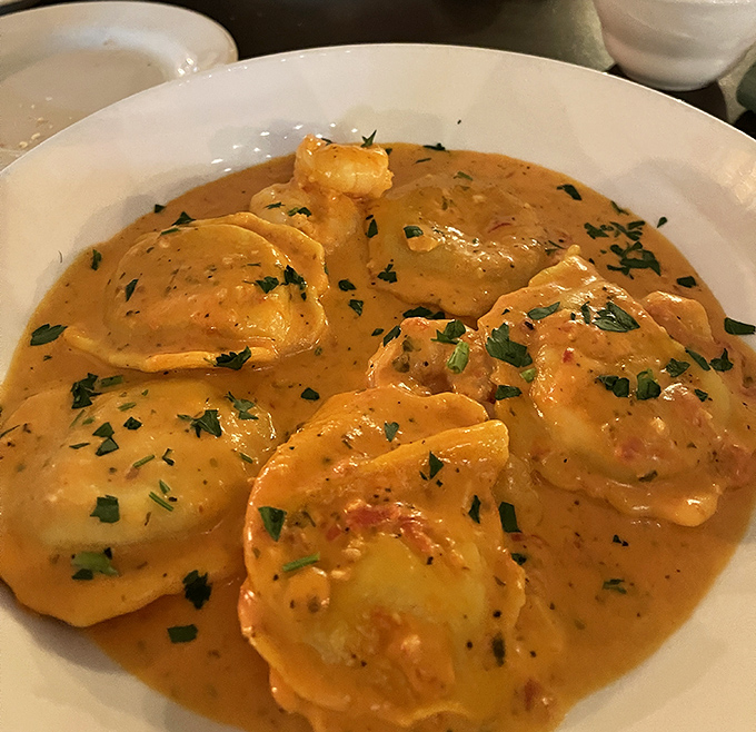 These ravioli swim in a sauce so luxurious, they're basically on vacation at a five-star resort for pasta.