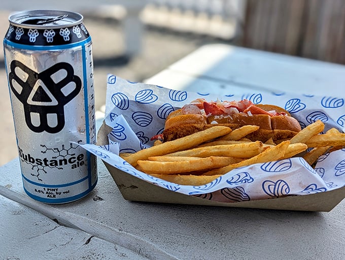 That lobster roll is practically spilling over with fresh meat, served on a buttered bun like New England's version of winning the lottery.