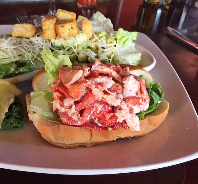 That lobster roll overflows with sweet meat, making you wonder why anyone bothers with the landlocked lunch options around here.