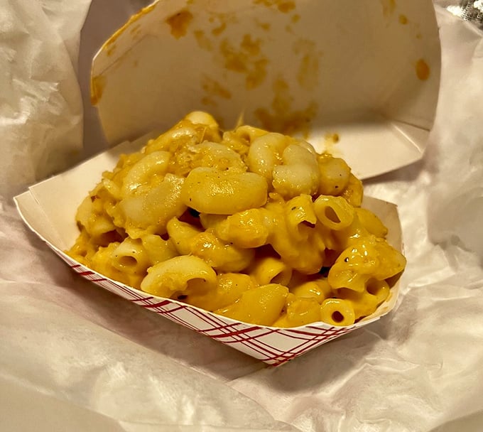 Mac and cheese done right&mdash;creamy, dreamy, and ready to steal the spotlight from the seafood.