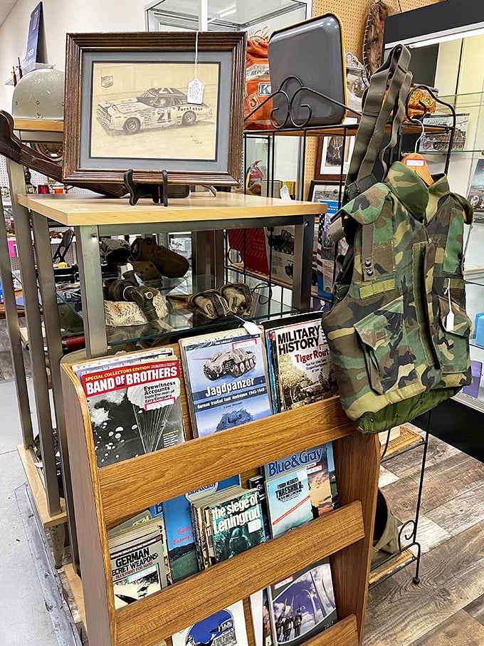 Military history buffs, rejoice! From Band of Brothers memorabilia to vintage fatigues, this corner salutes collectors of America's wartime past.
