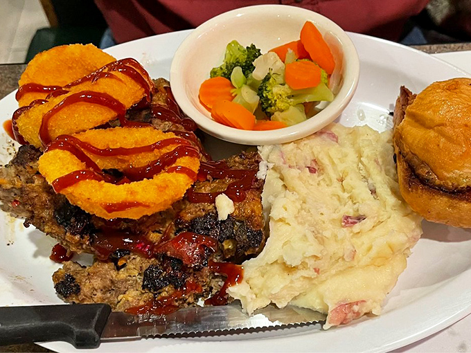 This meatloaf doesn't need a fancy introduction&mdash;it's comfort food royalty wearing an onion ring crown and barbecue sauce robes.