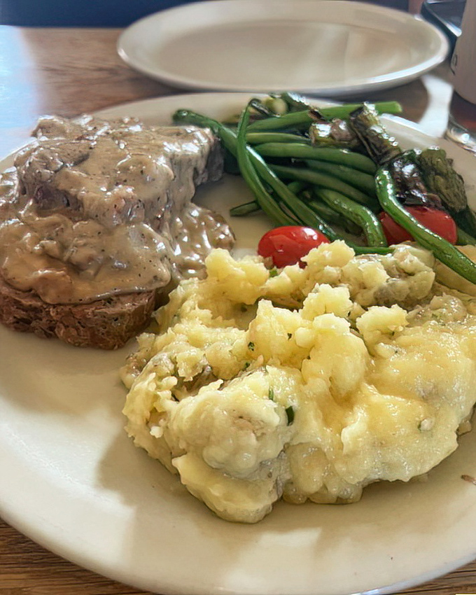 Meatloaf that would make your grandmother both jealous and proud. Served with vegetables that actually make you want to eat your greens.