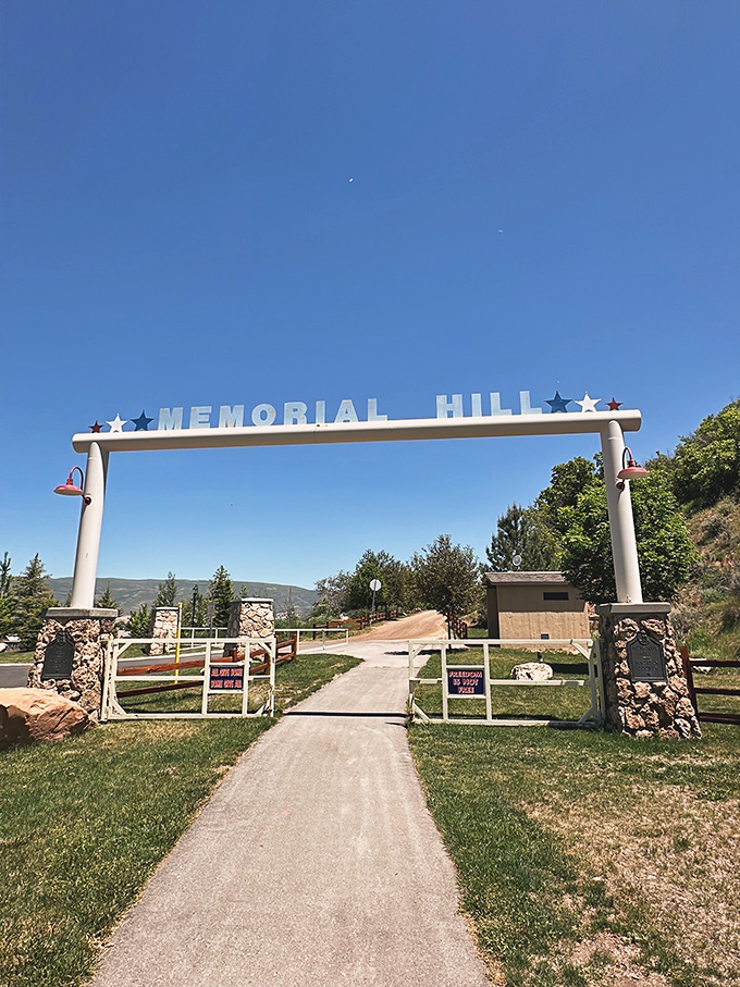 Memorial Hill stands as Midway's gateway to remembrance, where history and hiking meet under that impossibly blue Utah sky.