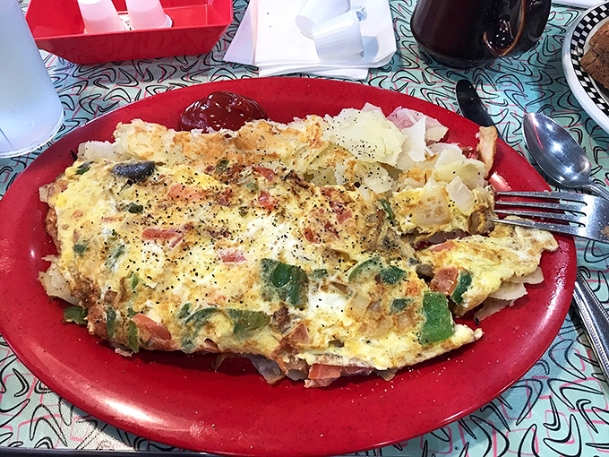 The Mexican omelet brings the fiesta to your fork, packed with enough goodness to fuel a mariachi band.