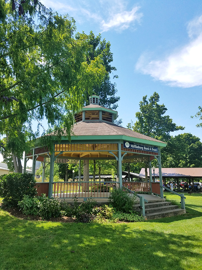 The community gazebo&mdash;where summer concerts fill warm evenings, young couples steal first kisses, and generations gather for hometown celebrations under Pennsylvania skies.