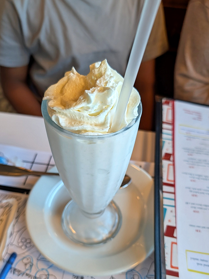 Not just a milkshake, but a frappe that demands both spoon and straw. This towering vanilla creation is Massachusetts' answer to dessert for breakfast.