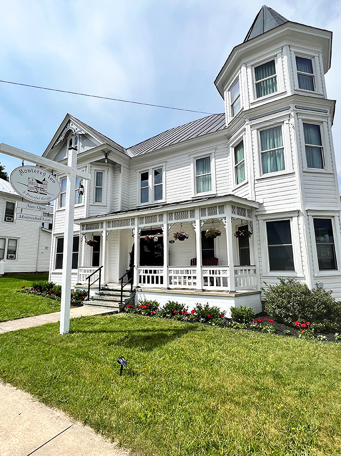The Monterey Inn stands as a Victorian postcard come to life, its wraparound porch practically begging you to sit a spell with sweet tea.