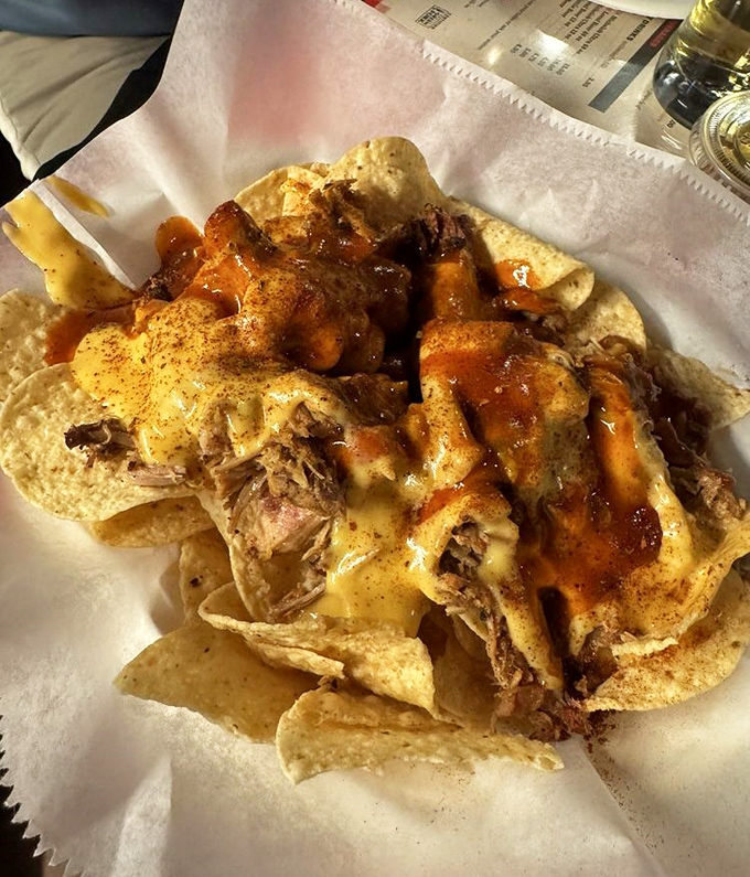 Barbecue nachos&mdash;where Memphis tradition meets Tex-Mex in a glorious, messy marriage that somehow makes perfect sense after your first bite.