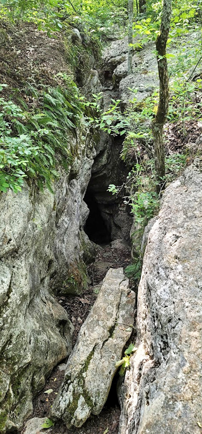 Nature's secret passageway beckons the curious. This narrow rock corridor feels like stepping into an Indiana Jones adventure minus the booby traps.