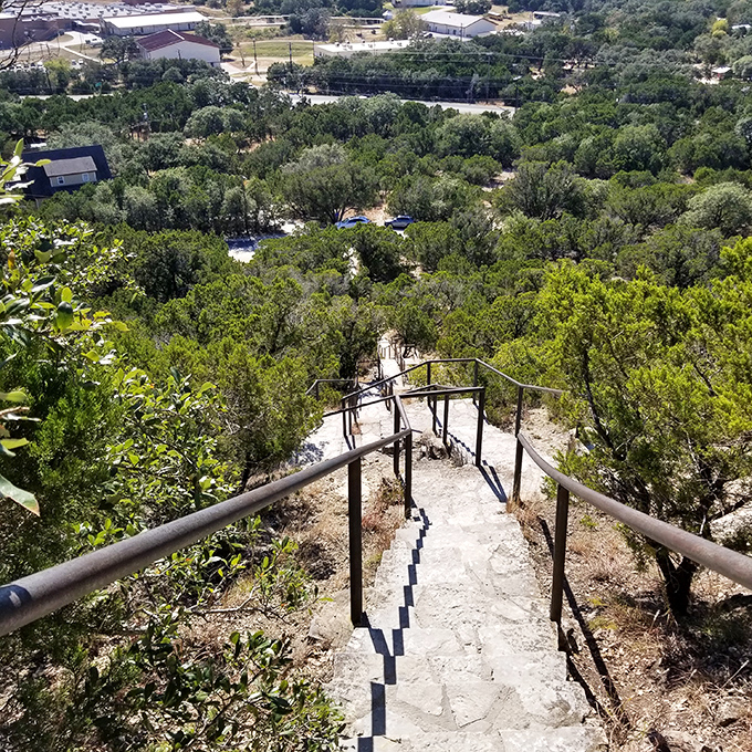 The descent from Old Baldy rewards hikers with panoramic views that make those 218 steps worth every huff and puff.