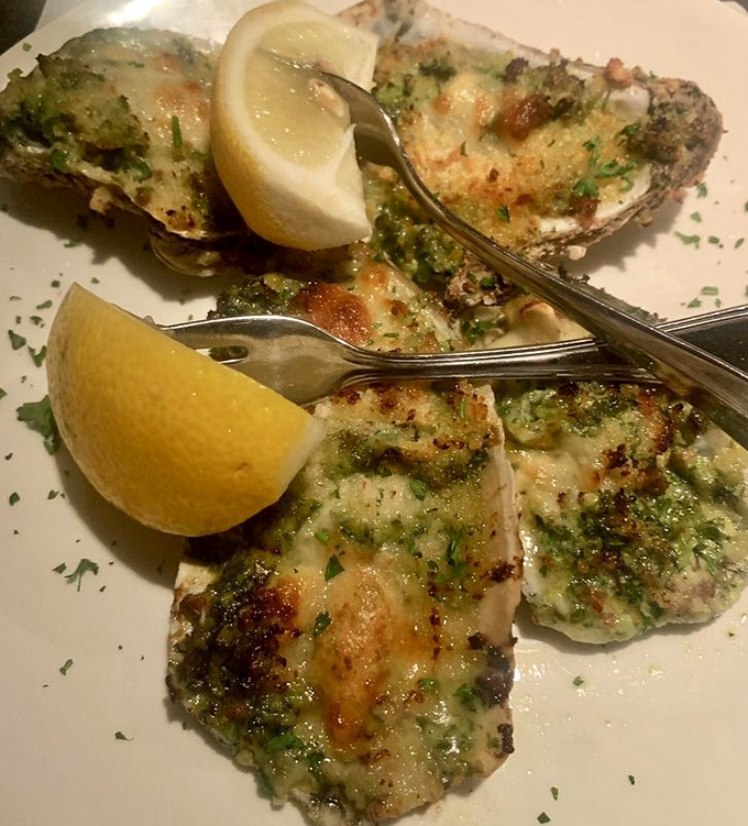 Oysters Rockefeller dressed for success in herb-butter finery&mdash;ocean treasures that found their best life in the Midwest.