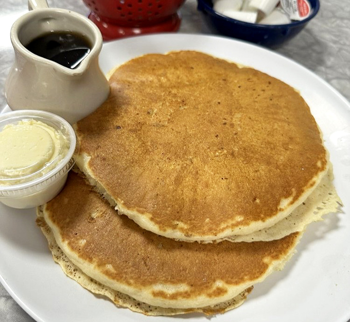 Pancakes stacked like vinyl records from your youth&mdash;golden-brown, perfectly round, and about to drop the hottest breakfast beat in Ohio.