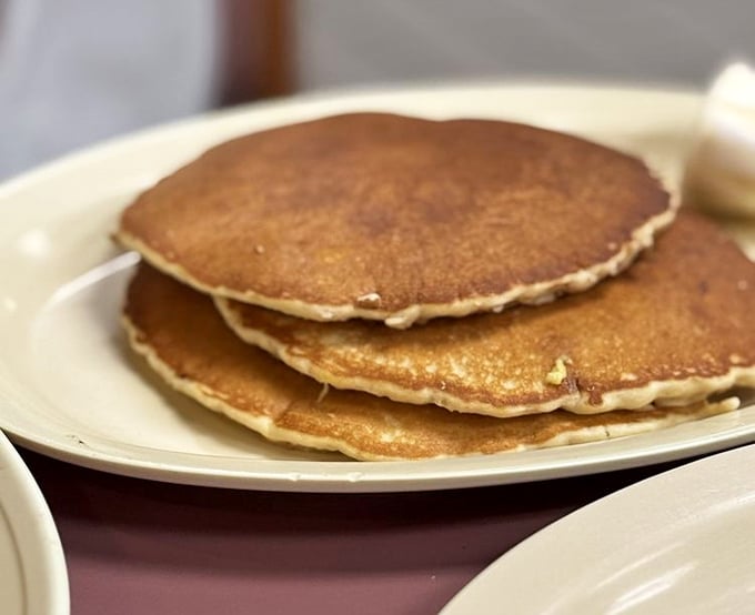 These pancakes aren't just round&mdash;they're perfect circles of happiness waiting to soak up maple syrup like they were born for this moment.