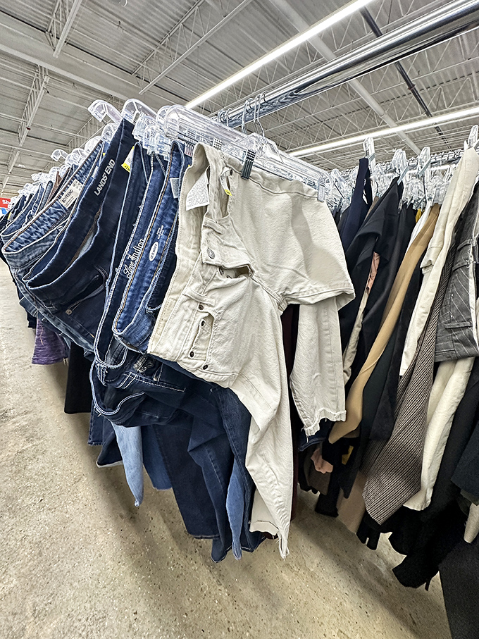 Denim democracy in action&mdash;designer jeans hanging shoulder-to-shoulder with everyday brands in this fashion melting pot.